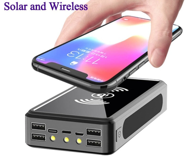 Drahtlose 80000 mAh Power Bank Tragbare Schnelllade-Solar-Powerbank 4 ...